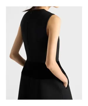 Prada Sleeveless Natté Fabric Dress With Flared Skirt