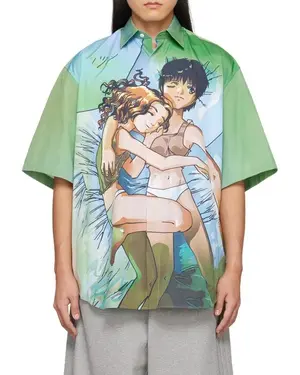 Vetements Anime-print Cotton Shirt - Green