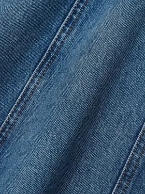 Ulla Johnson A-line Denim Midi Skirt With Contrast Stitching