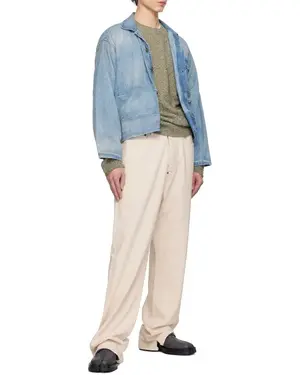 MAISON MARGIELA Denim Caban Jacket - Light Blue