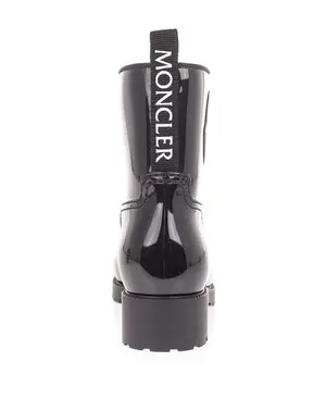 Moncler Patent Leather Ankle Boots - Black