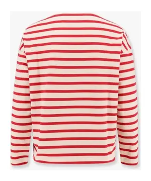 Valentino Garavani Logo Printed Striped Crewneck T-shirt - Red