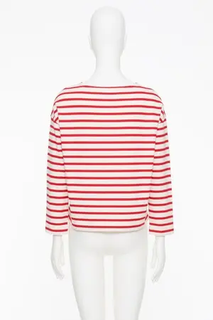Valentino Garavani Logo Printed Striped Crewneck T-shirt - Red