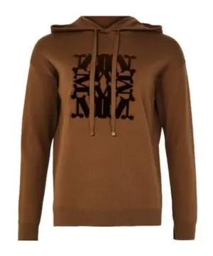 Max Mara Long-sleeved Hooded Sweater With Graphic Pattern - No