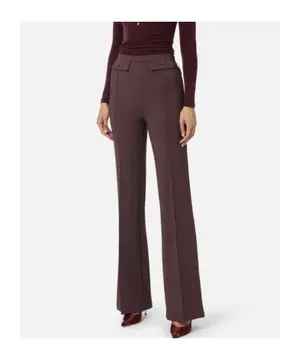 Elisabetta Franchi High-waist Flap Detail Trousers - Merlot
