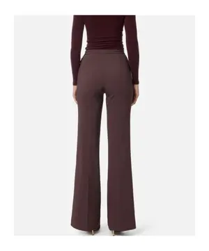 Elisabetta Franchi High-waist Flap Detail Trousers - Merlot