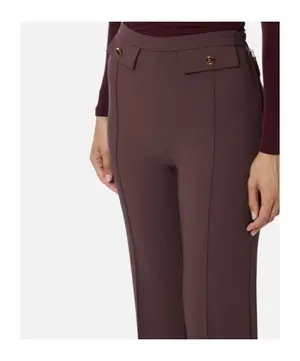 Elisabetta Franchi High-waist Flap Detail Trousers - Merlot