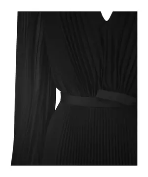 Max Mara Visita V-neck Pleated Mini Dress - Black