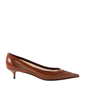 JIMMY CHOO Amelia 30 Mesh-trimmed Leather Pumps
