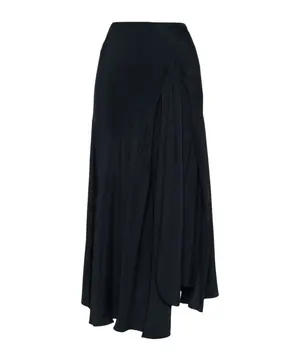 Asymmetric Crepe Midi Skirts