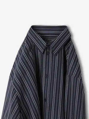 Balenciaga Pinstriped Long-sleeve Shirt With Lapel Collar