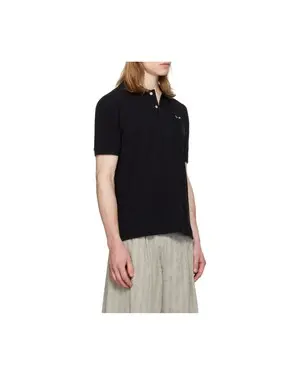 Play Comme Des Garcon Embroidered Logo Polo Shirt - Black