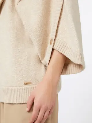 Max Mara Button Detailed Open-front Cardigan - Sand-colored