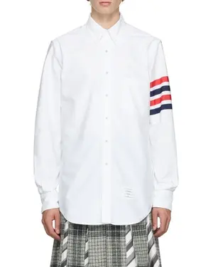 Thom Browne 4-bar Stripe Shirt - White