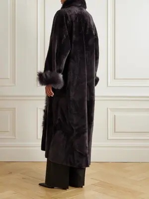 Nour Hammour Long-sleeved Fur Coat