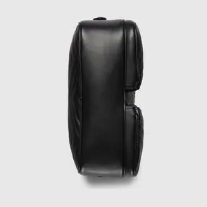 Gucci Logo Plaque Quilted Shoulder Bag - Black