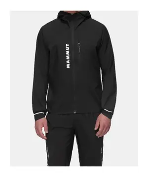 MAMMUT Hooded Logo Print Jacket - Black