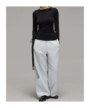 Y3 Long Sleeve Wrap T-shirt With Designer Logo