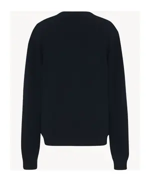 THE ROW Kisaora Crewneck Knitted Jumper - Deep Blue