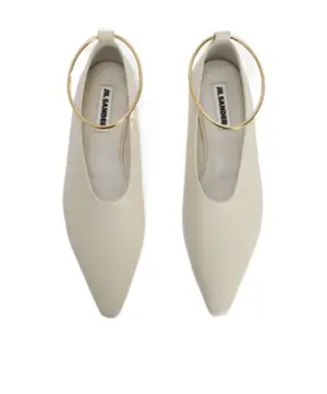 JIL SANDER Pointed Toe Ballerinas With Detachable Metal Anklet - Gu Se