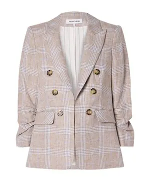 Veronica Beard Beacon Dickey Gathered Checked Blazer - Multi