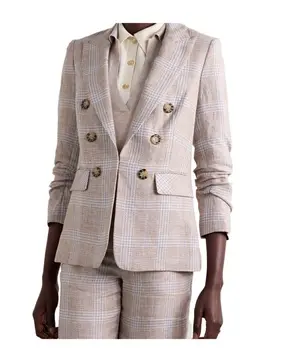 Veronica Beard Beacon Dickey Gathered Checked Blazer - Multi