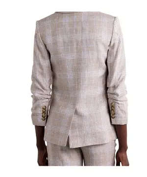 Veronica Beard Beacon Dickey Gathered Checked Blazer - Multi