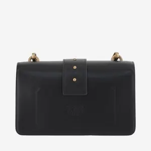 Pinko Mini Shoulder Bag With Clasp And Chain Strap - Black