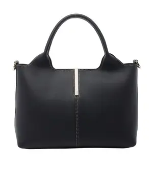 TOD'S Logo Detailed Top Handle Bag - Black