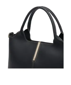 TOD'S Logo Detailed Top Handle Bag - Black