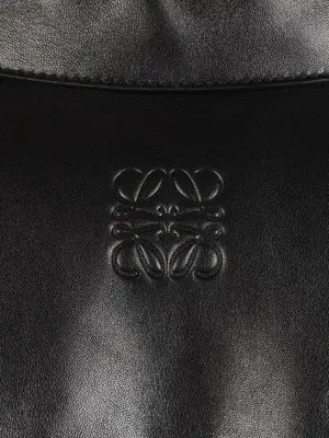 Loewe Leather Jacket With Fur Cuffs - Black
