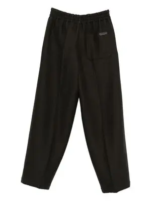 AMI Paris Logo Detailed Wide-leg Trousers - Grey