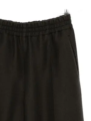 AMI Paris Logo Detailed Wide-leg Trousers - Grey
