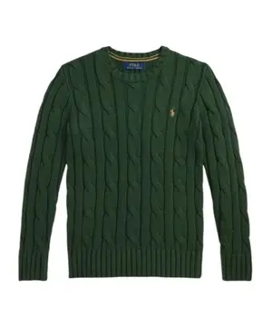 Polo Ralph Lauren Crew Neck Long Sleeve Embroidered Logo Pullover - Green