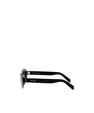Celine Full Frame Oval Sunglasses With Monogram Pattern - Black