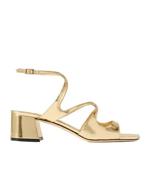 JIMMY CHOO Azilia 45 Mirrored-leather Sandals - Nude