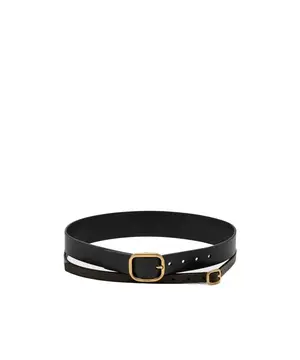 Loewe Layered Belt With Gold Finish Buckles - Black