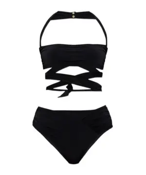Balmain Halterneck Wrap Bikini - Black