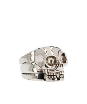 Alexander McQueen Divided Skull Ring - White