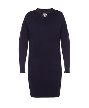Kenzo Navy Blue Logo Knitted Dress - Black