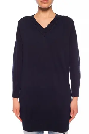 Kenzo Navy Blue Logo Knitted Dress - Black
