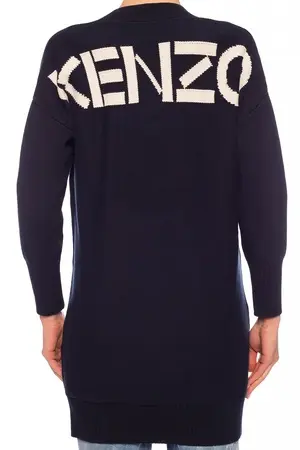 Kenzo Navy Blue Logo Knitted Dress - Black