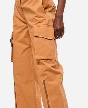 Stella McCartney Straight-leg Ankle-zip Cargo Pants - Brown
