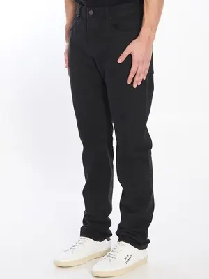 Saint Laurent Mid-rise Relaxed Slim Jeans - Charcoal Black