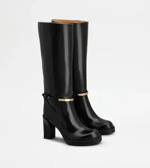 TOD'S 80mm Leather Boots - Black