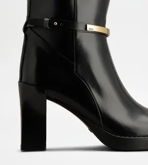 TOD'S 80mm Leather Boots - Black