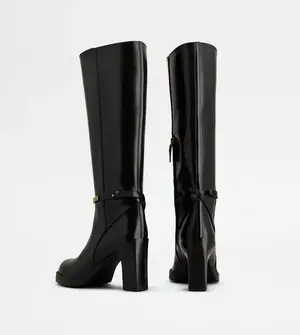 TOD'S 80mm Leather Boots - Black