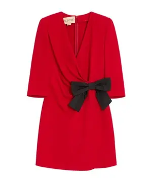 Valentino Garavani V-neck Bow Detail Dress