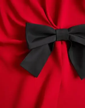 Valentino Garavani V-neck Bow Detail Dress
