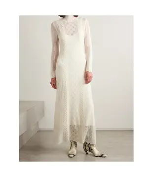 Ulla Johnson Kassia Pointelle-knit Alpaca-blend Turtleneck Maxi Dress